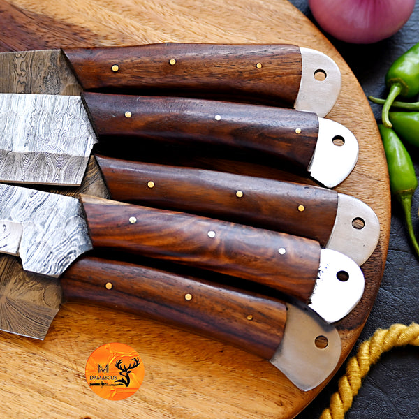 CUSTOM MADE CHEF KNIFE SET HAND FORGED DAMASCUS STEEL KITCHEN KNIVES S ...