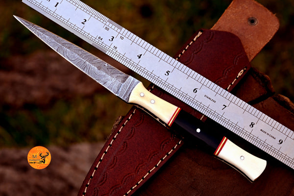 CUSTOM HANDMADE FORGED DAMASCUS STEEL BOOT KNIFE THROWIG HUNTING KNIFE ...